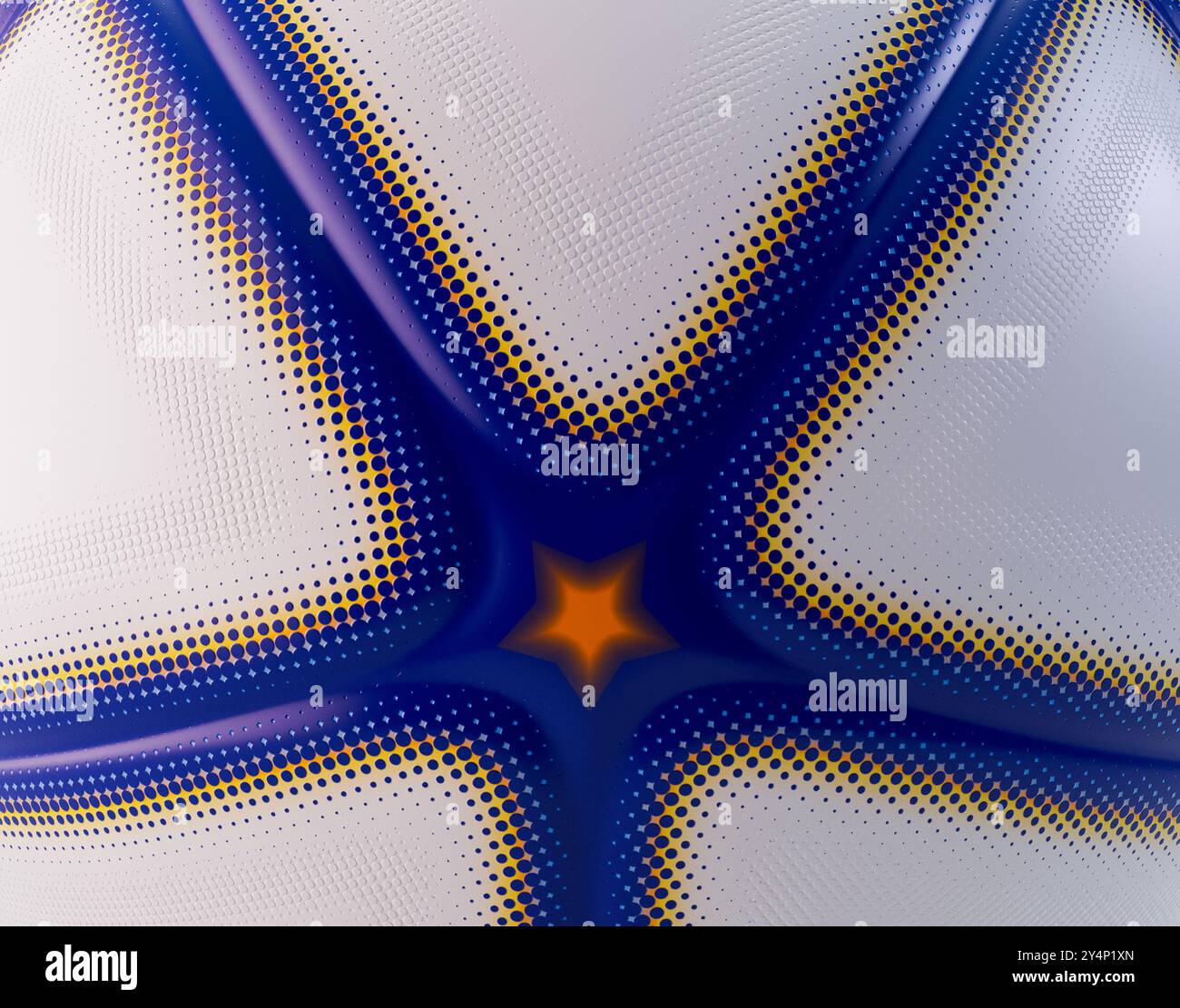 A closeup section of a modern generic moulded soccer football with a ...