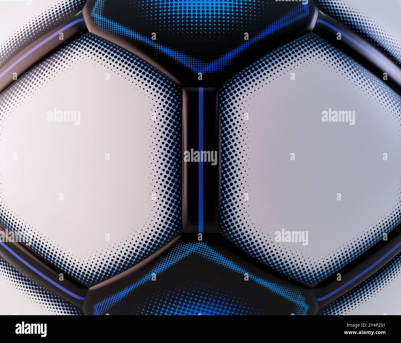 A closeup section of a modern generic moulded soccer football with a ...