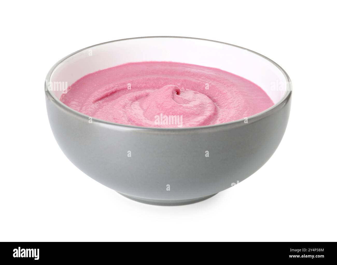 Tasty beetroot hummus in bowl isolated on white Stock Photo - Alamy