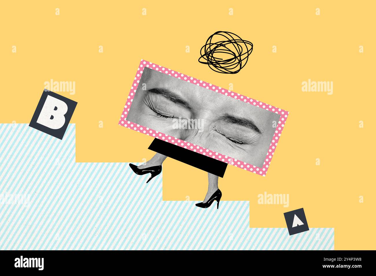 Composite trend artwork sketch image collage of copyspace office ...