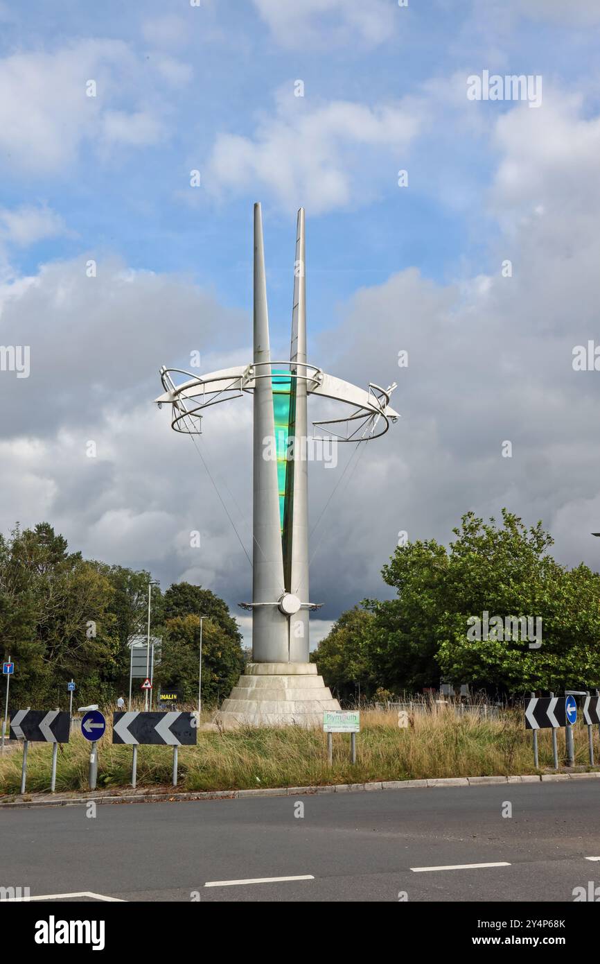 A metalic sculpture makes a strong feature of a roundabout at William ...