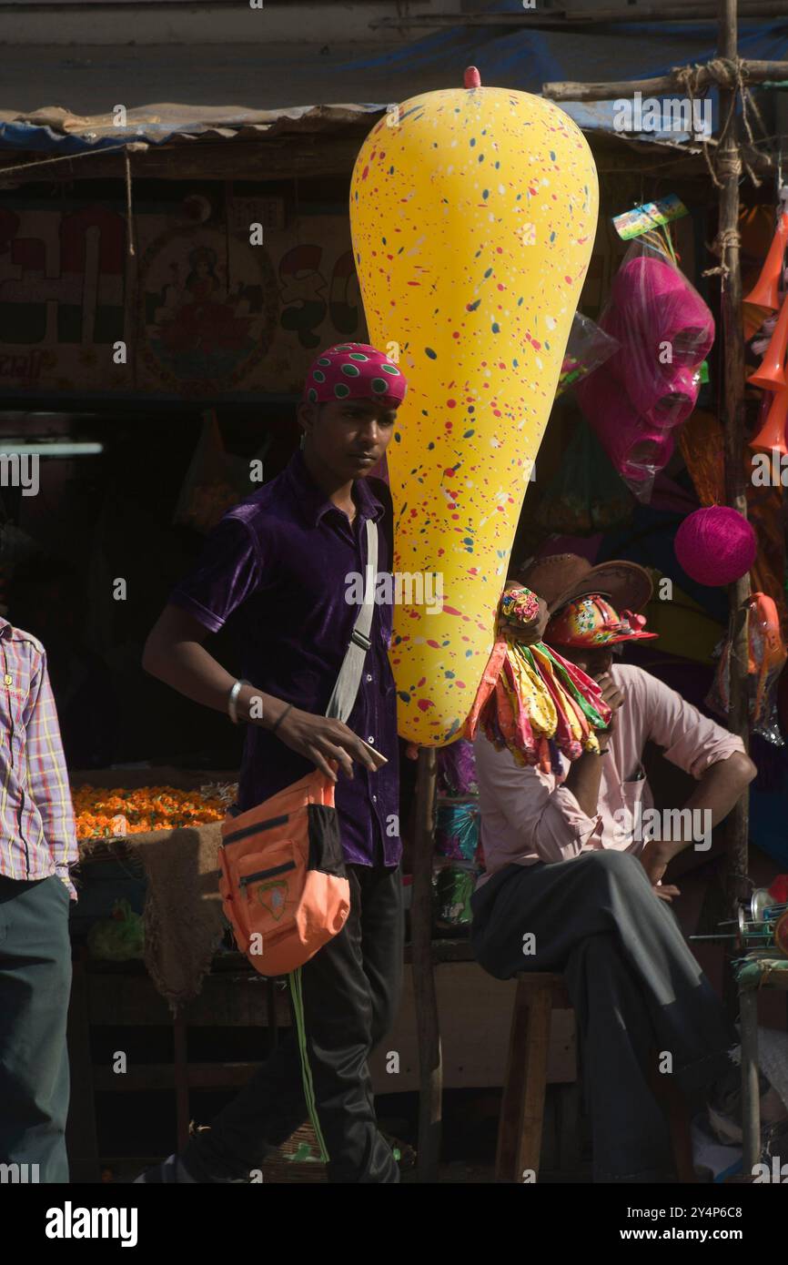 Khambhat, Gujarat / India - January 11, 2017 : A young man is on the ...