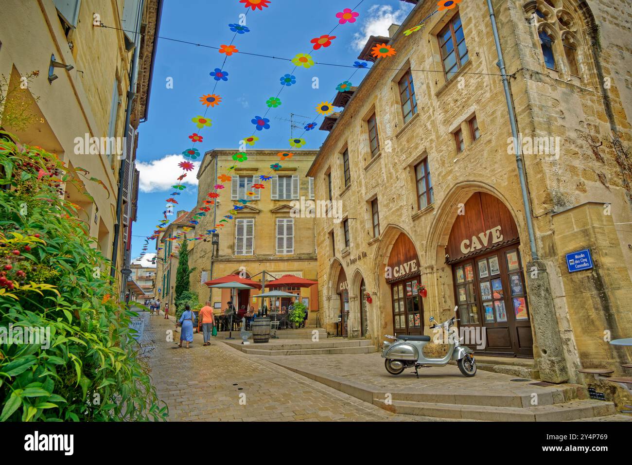 The picturesque old town of Bergerac on the Dordogne River and in the ...