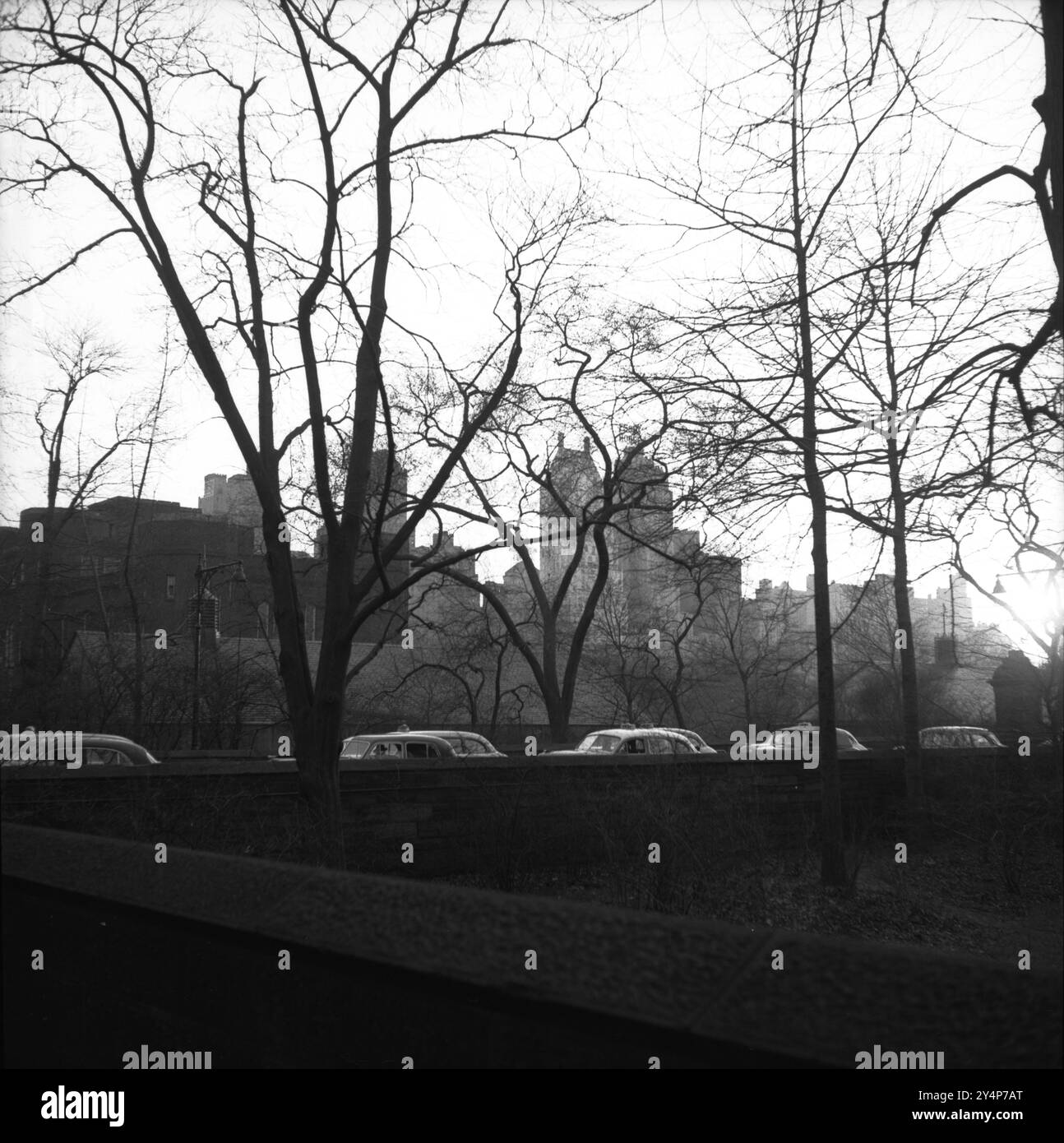 Park skyline people Black and White Stock Photos & Images - Alamy