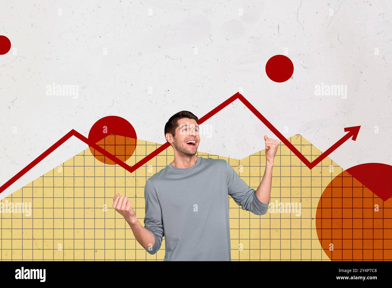 Trend artwork composite sketch image 3D collage of stats diagram ...