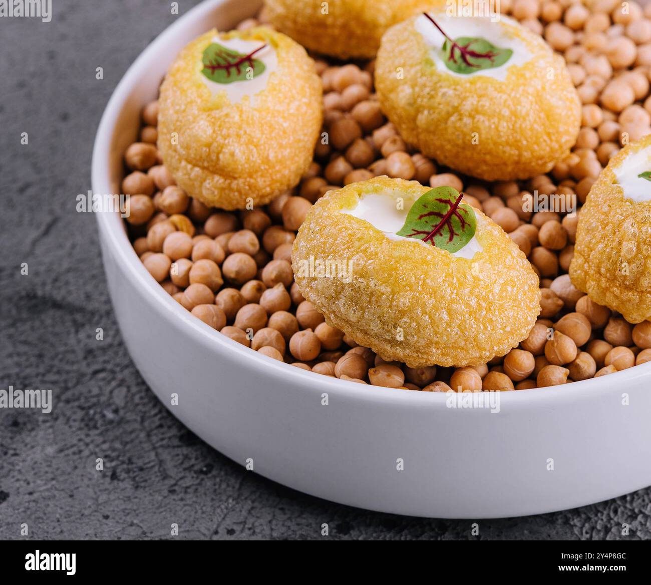 Sweet crunchy corn pads with yogurt Stock Photo - Alamy