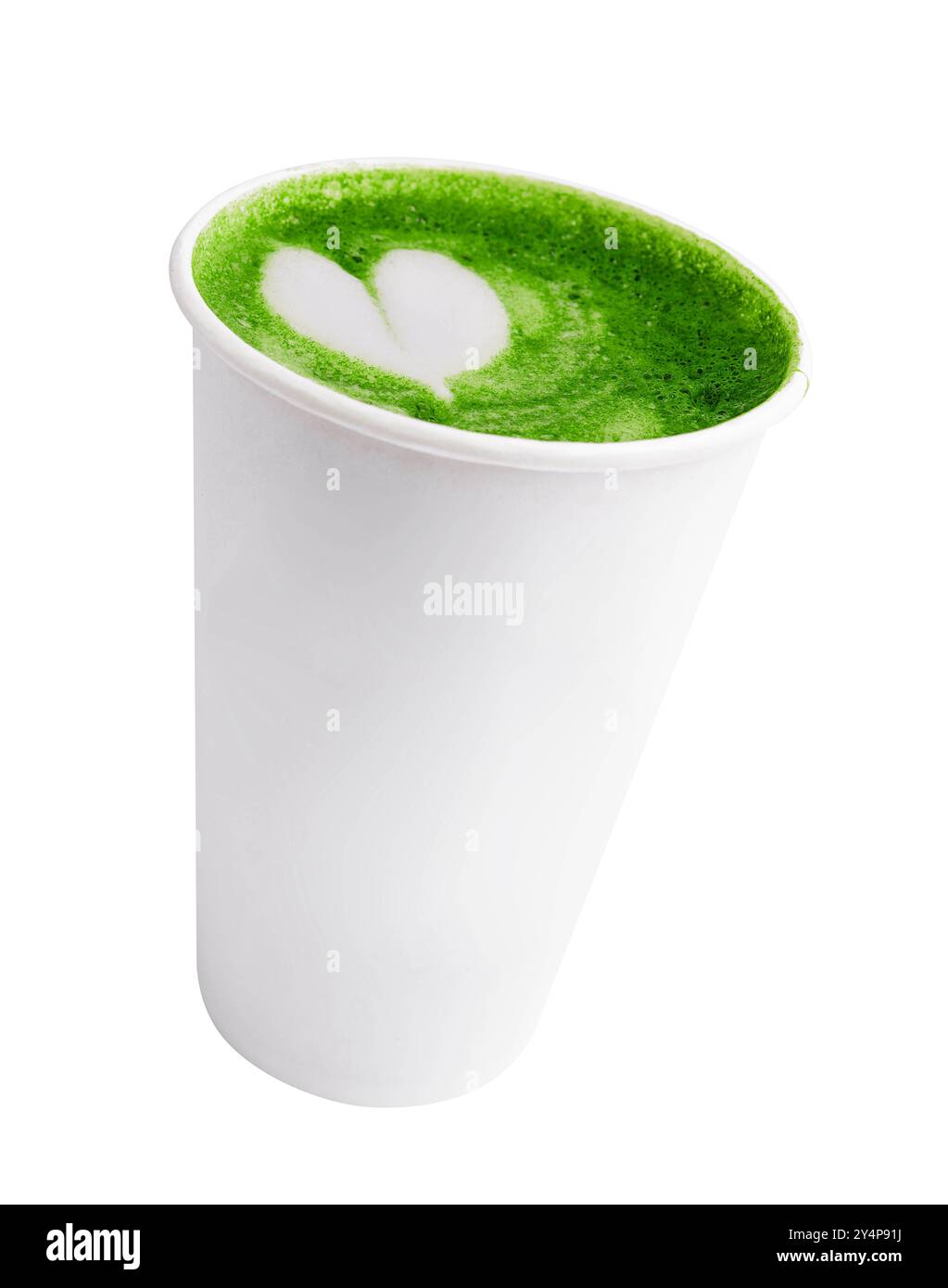 Matcha latte top view Cut Out Stock Images & Pictures - Alamy