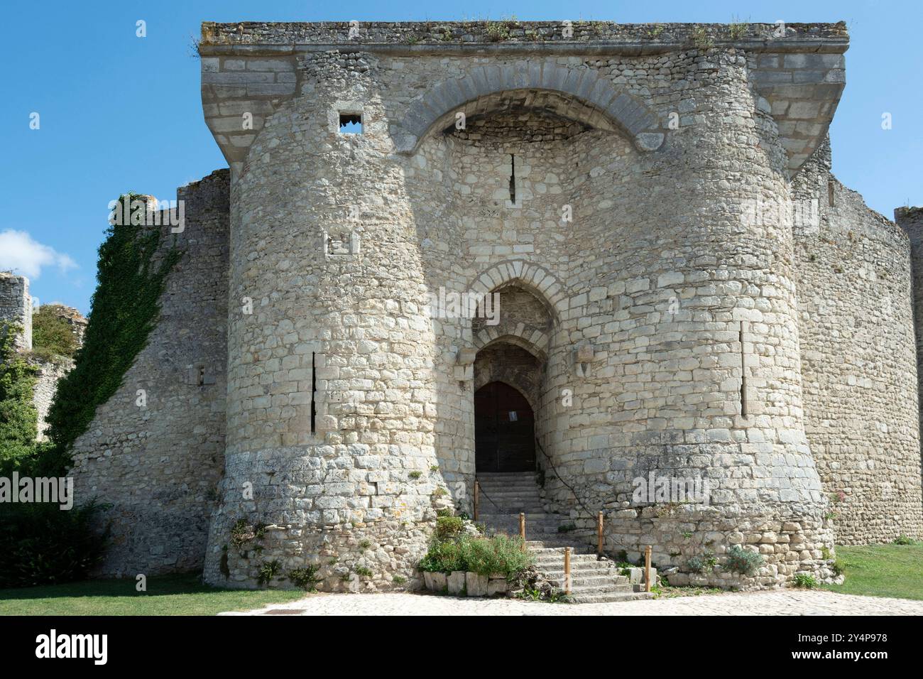 The entrance to a historic fortified castle in Billy, showcases ...