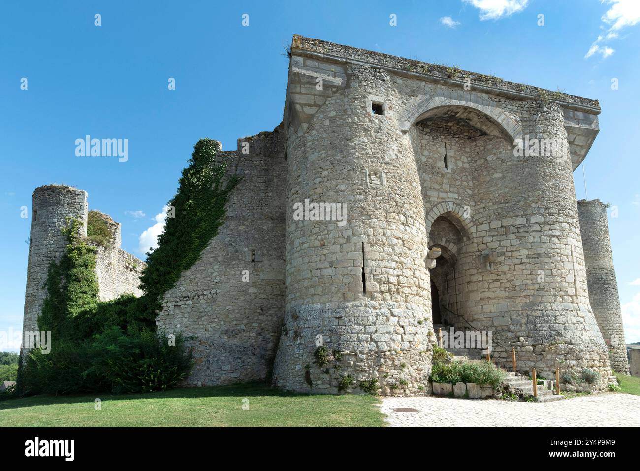 The entrance to a historic fortified castle in Billy, showcases ...