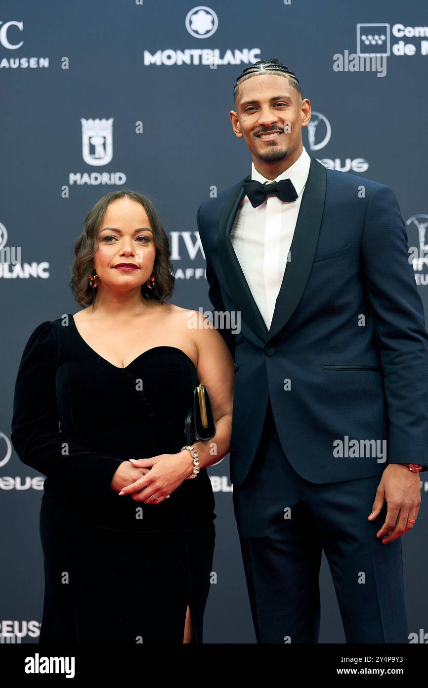 Sebastien Haller, Priscilla Haller attends Laureus World Sports Awards ...