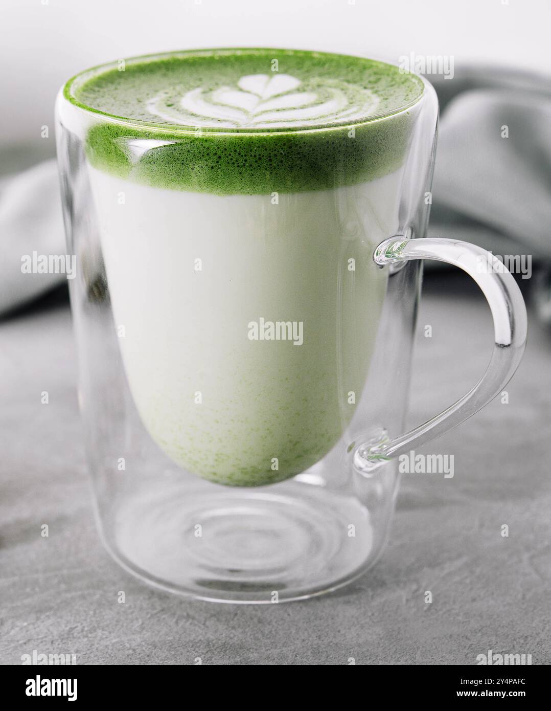 Matcha latte in glass hi-res stock photography and images - Alamy