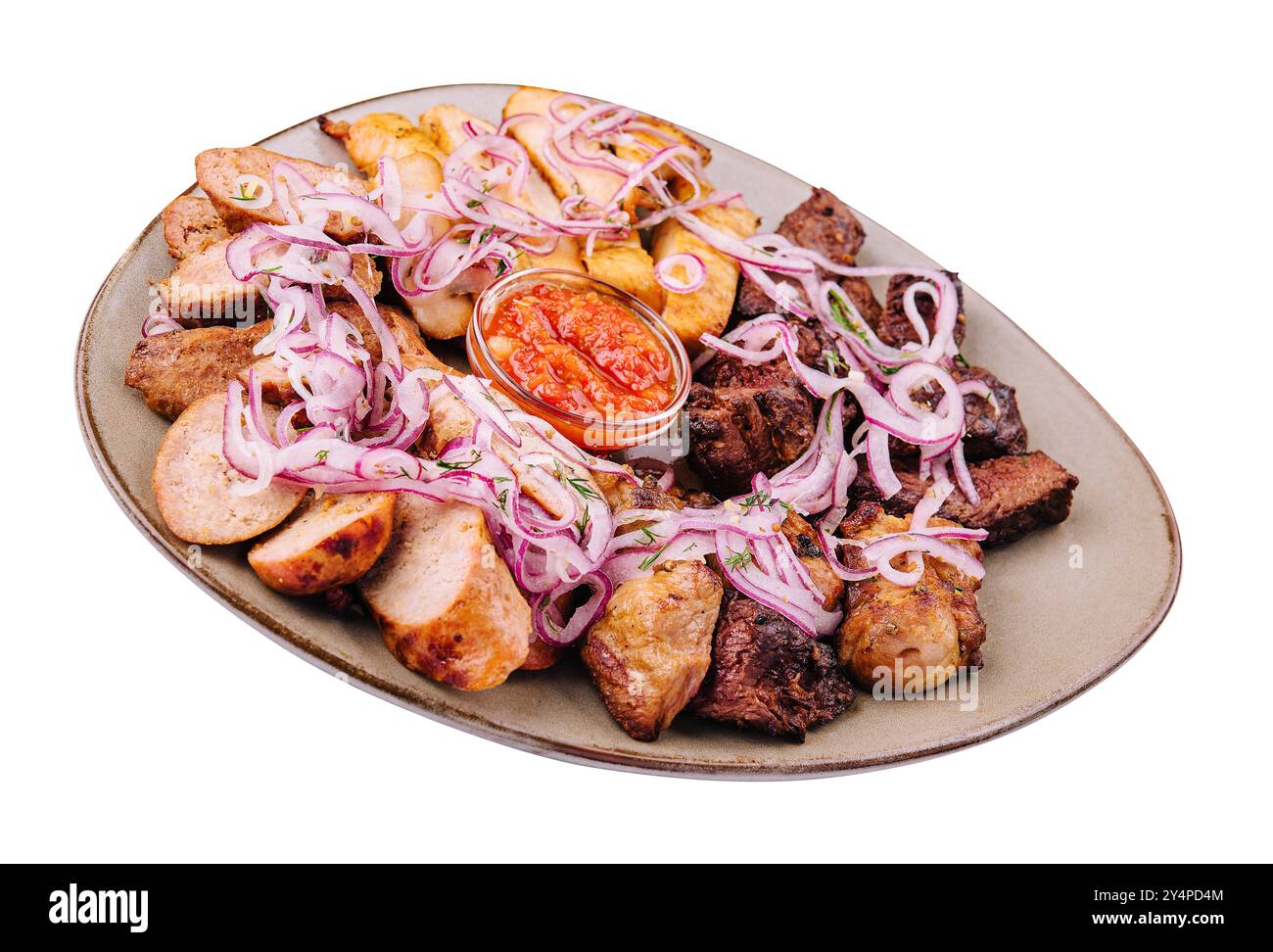 Homemade barbecue platter with ribs chicken brisket and pork Stock ...