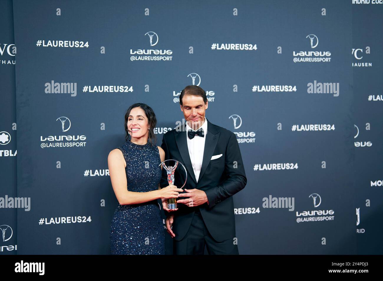 Rafael Nadal, Xisca Perrello from Nadal Foundation poses as winner of ...