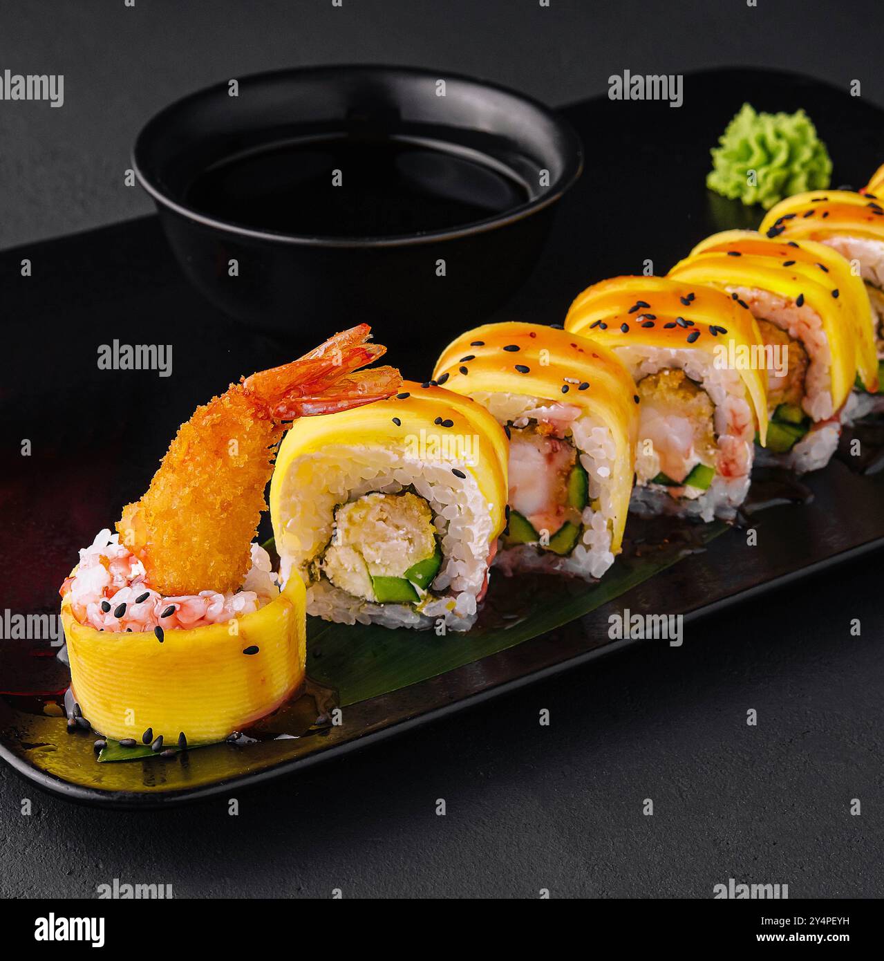 Hot Crispy Deep Fried Sushi Rolls with shrimp Stock Photo - Alamy