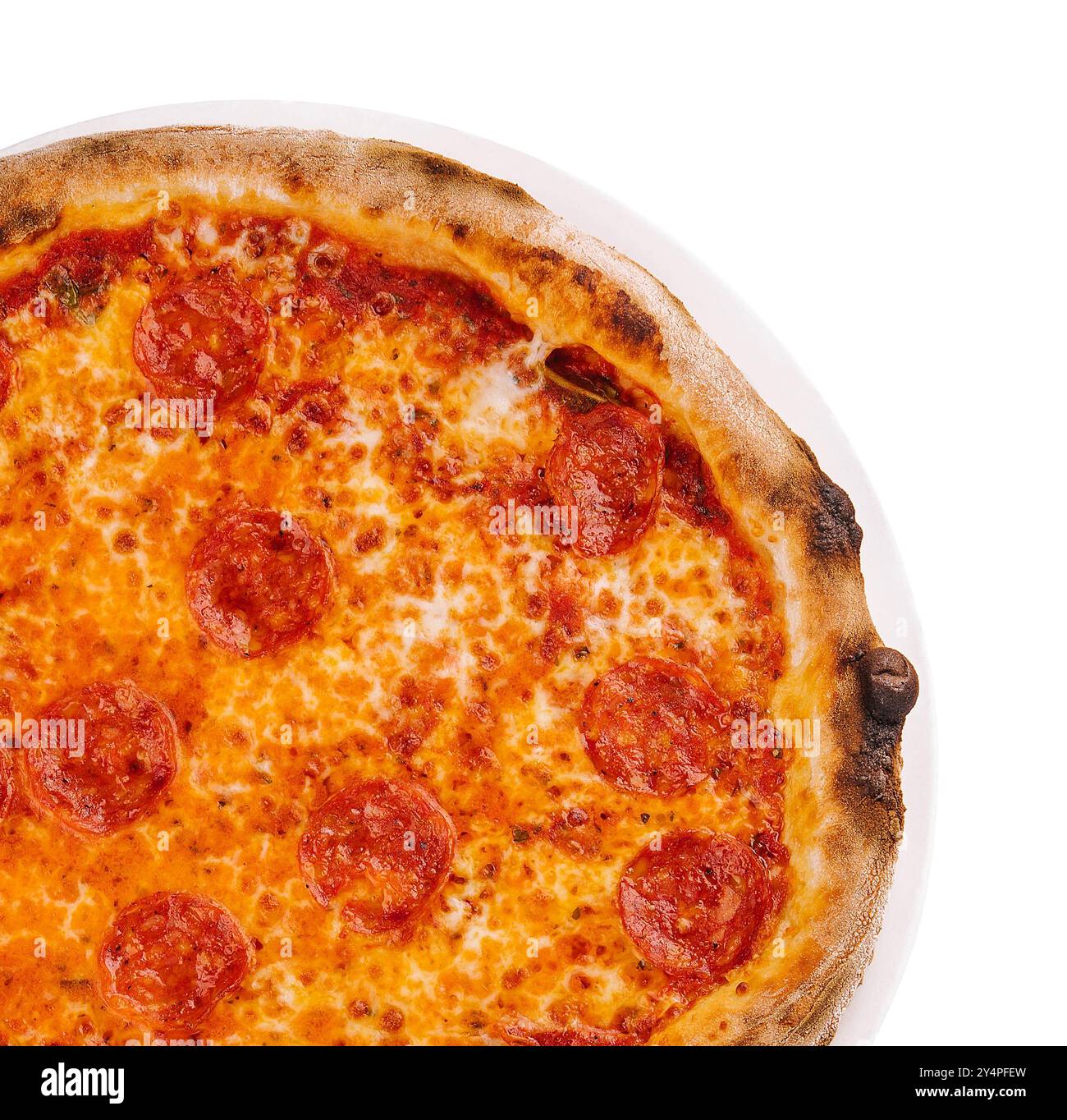 top view of hot pepperoni pizza Stock Photo - Alamy