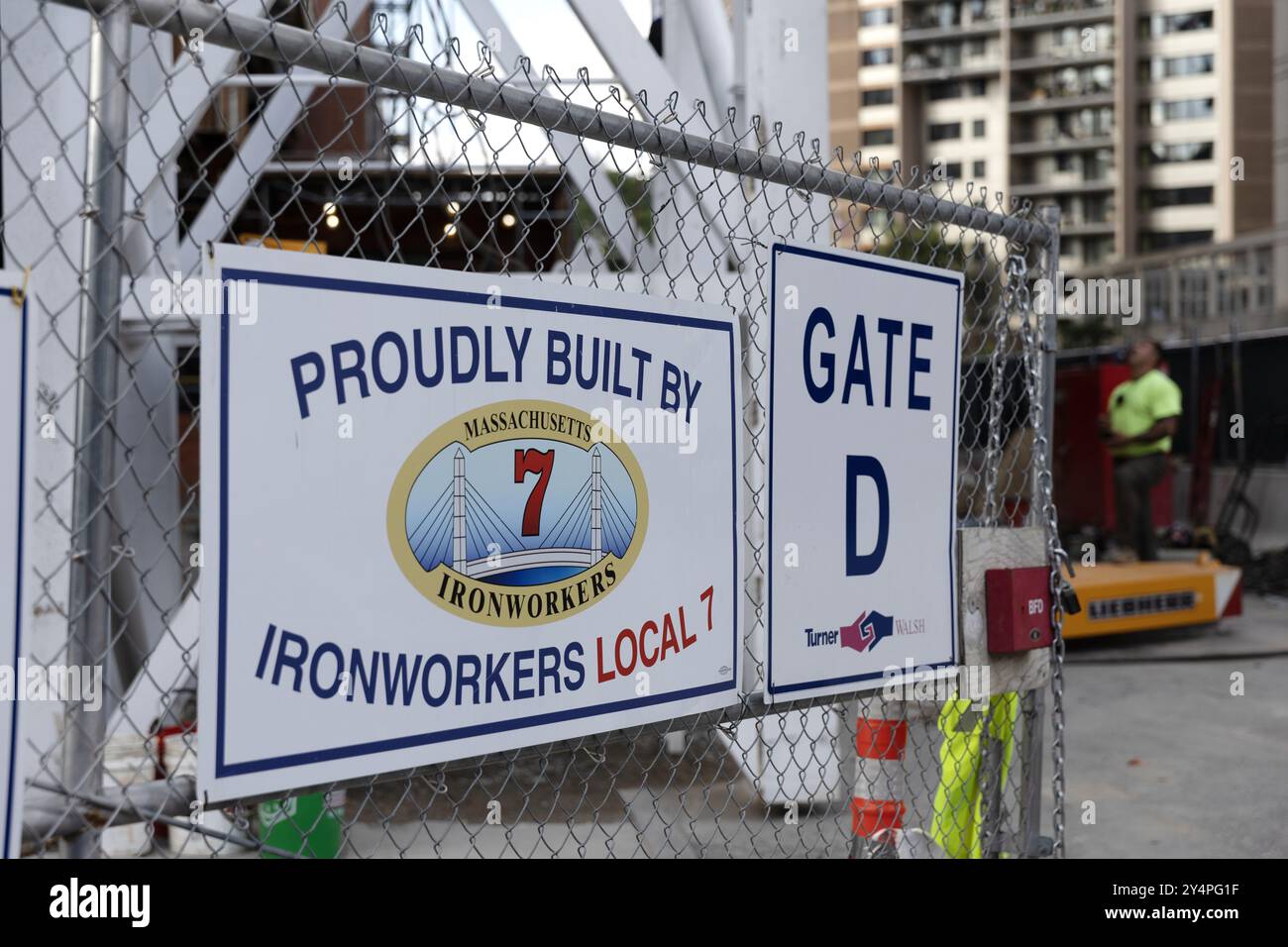 Entrance to a construction site Boston Massachusetts Stock Photo - Alamy