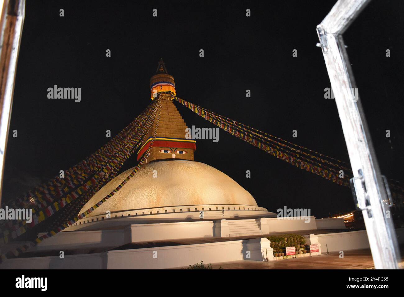 Buddha Stupa, Buddhist temple in Kathmandu, Nepal Stock Photo - Alamy