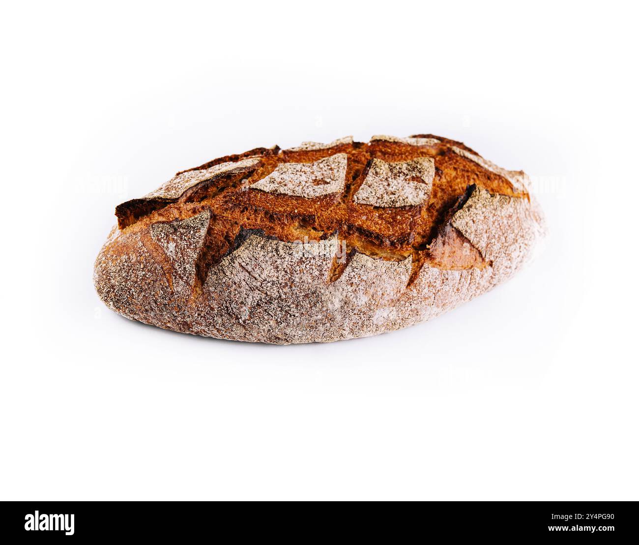 Traditional round rye bread isolated on white background Stock Photo ...