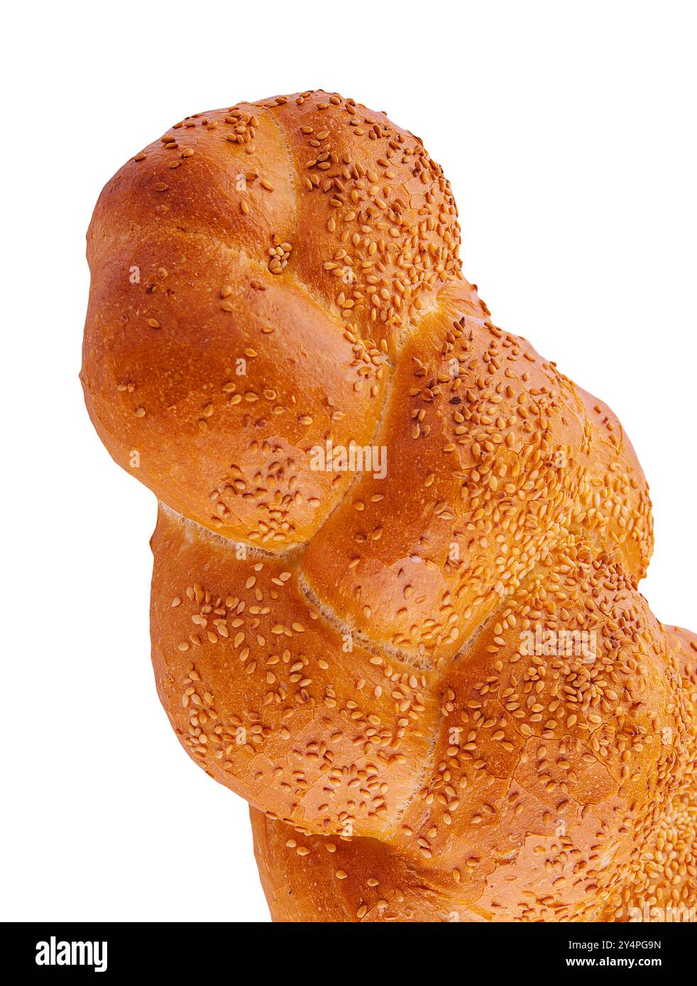 pigtail on white bread isolated on white background Stock Photo - Alamy