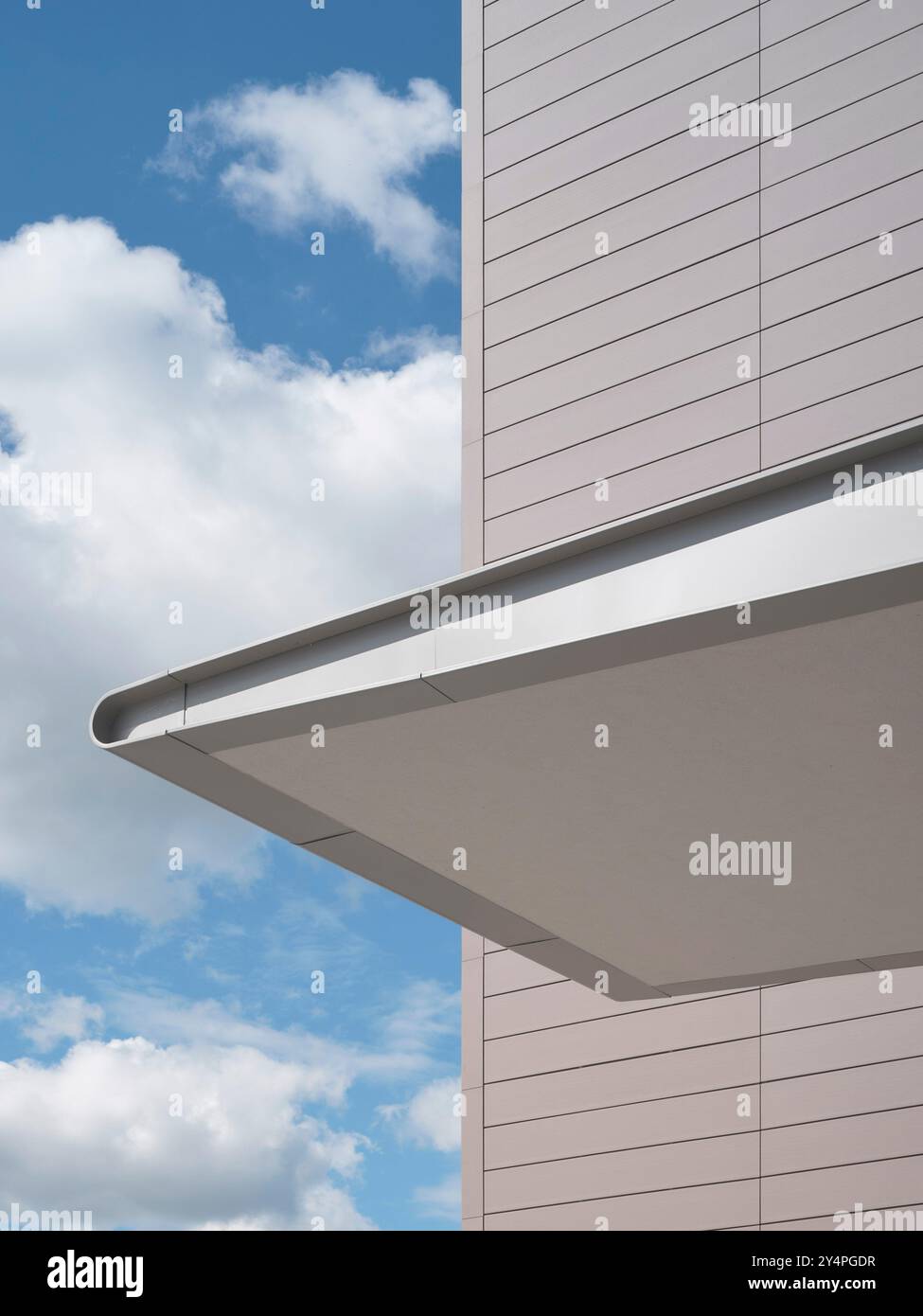 Detail of facade cladding and entrance canopy. 400 Long Water, Reading ...