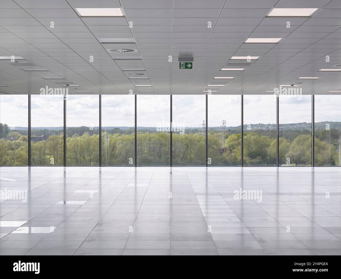 Elevated view across park from unfurnished floor plate. 400 Long Water ...