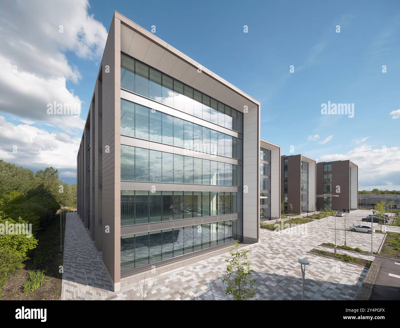 Oblique view of building facades. 400 Long Water, Reading, United ...