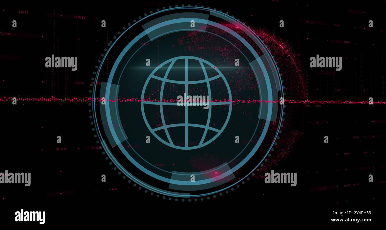 Image of globe and scope scanning over globe Stock Photo - Alamy