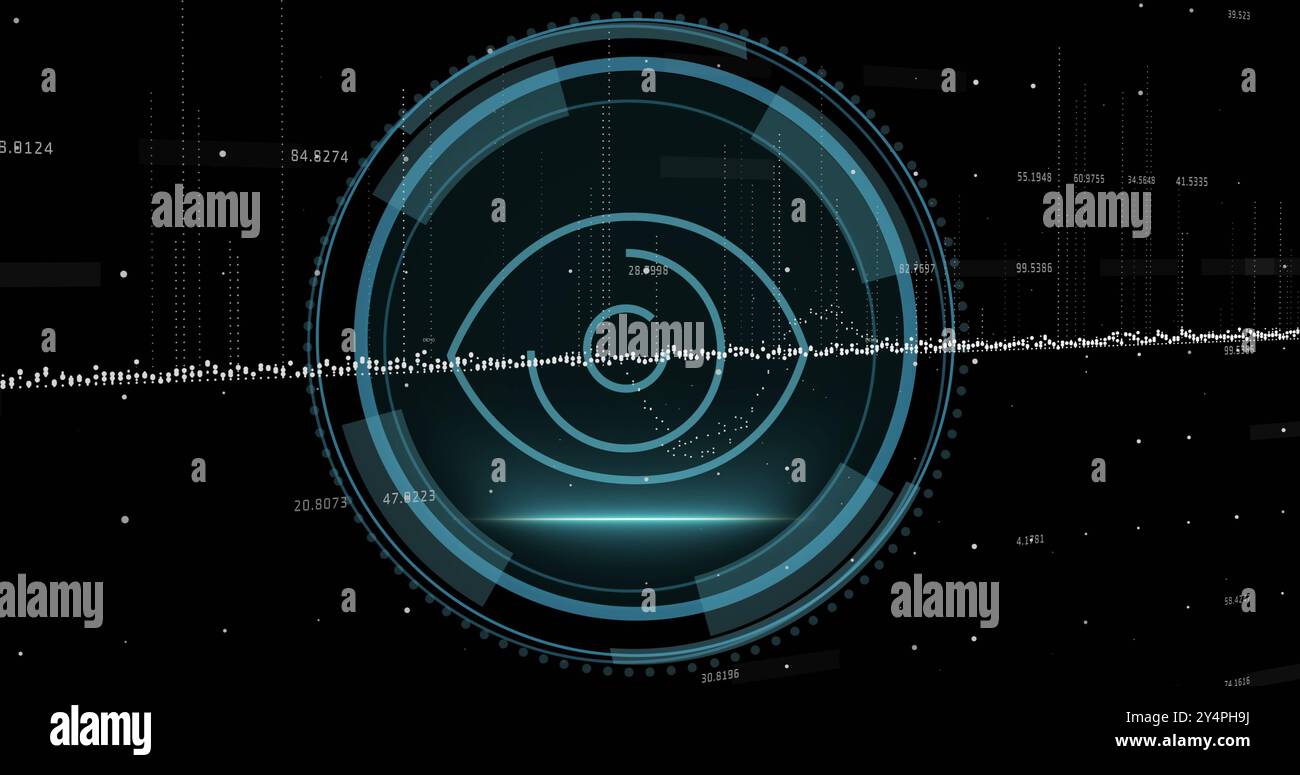 Image of eye and scope scanning over data processing Stock Photo - Alamy