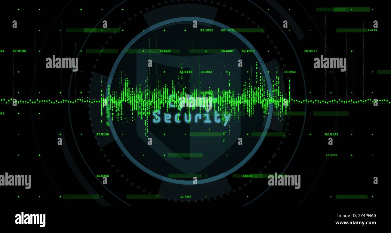 Image of shield and scope scanning over data processing Stock Photo - Alamy