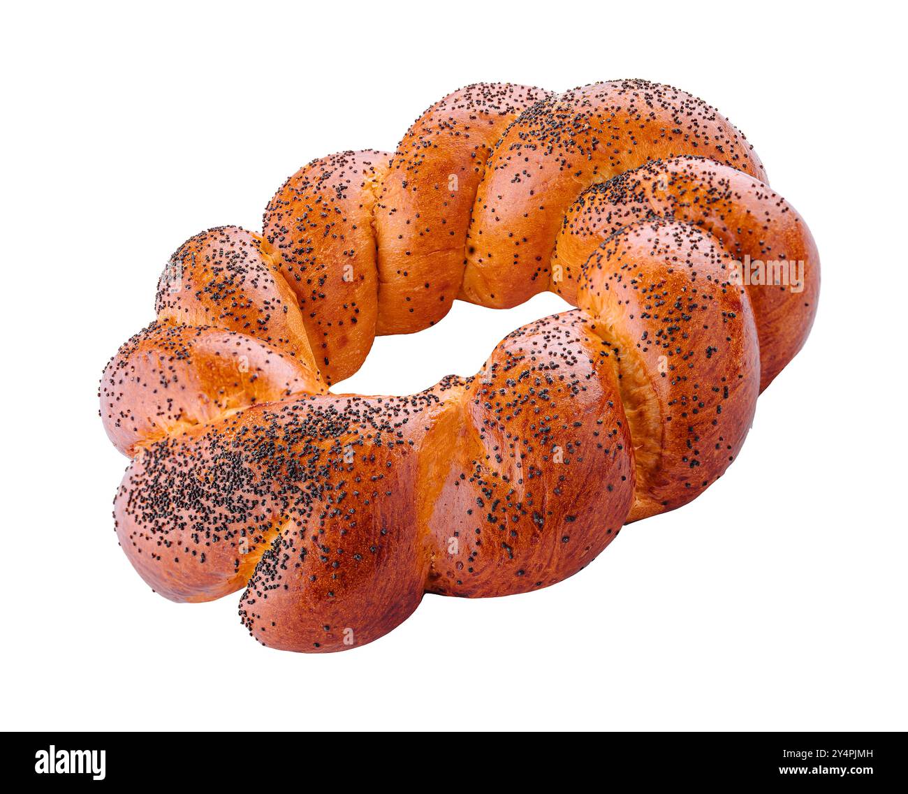 Poppy seed roll isolated against white background Stock Photo - Alamy
