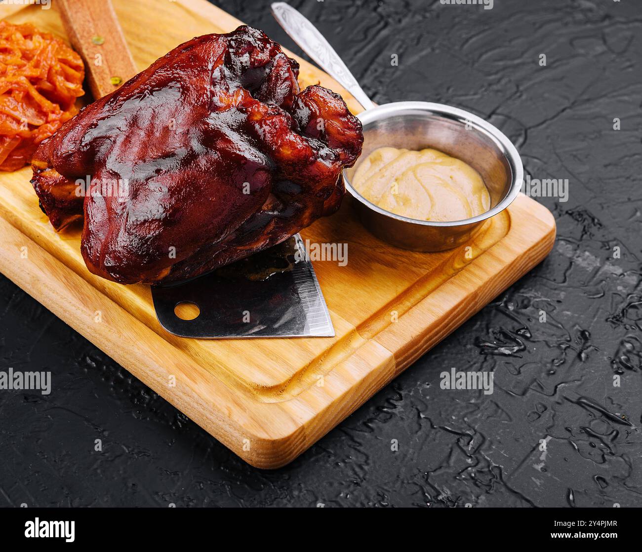 Pork shank on wooden board hi-res stock photography and images - Alamy