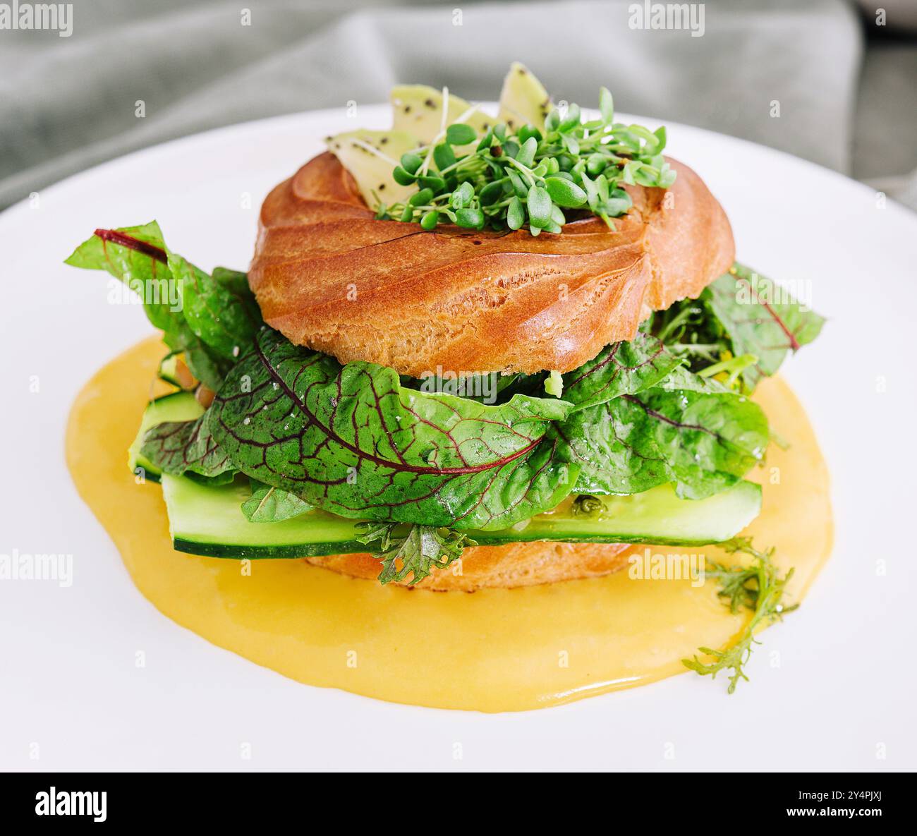 Salmon Lox Sandwich with Cream Cheese Stock Photo - Alamy