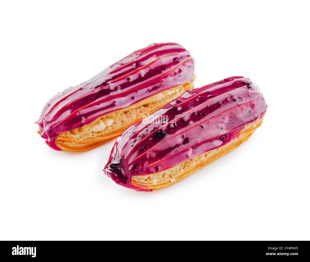 French eclairs isolated on a white background Stock Photo - Alamy