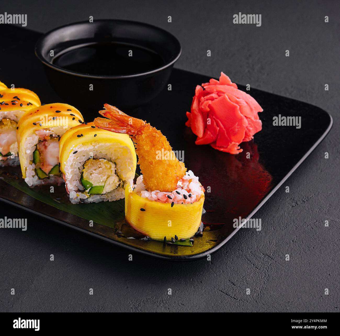 Hot Crispy Deep Fried Sushi Rolls with shrimp Stock Photo - Alamy