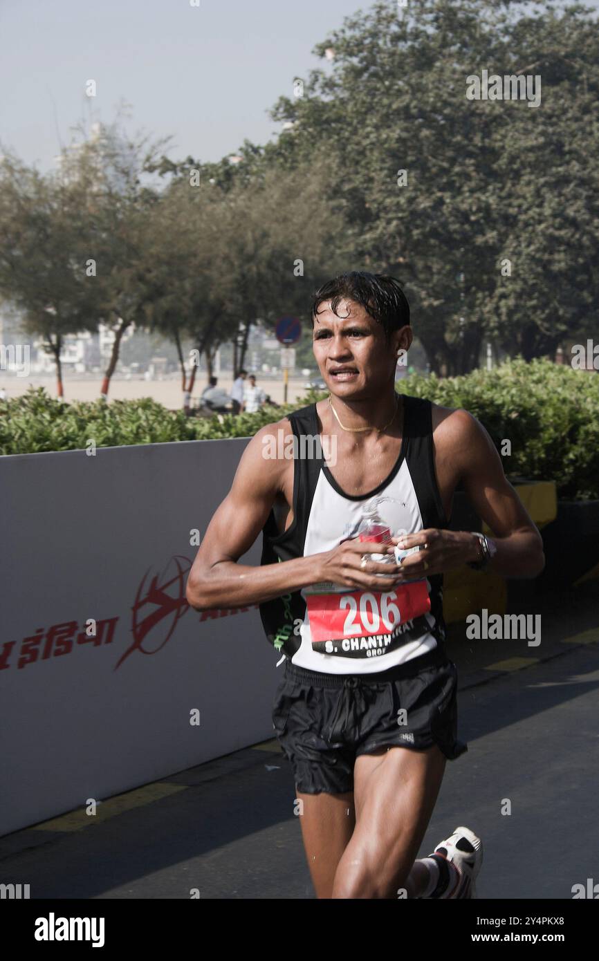 Mumbai, Maharashtra / India - January 21, 2007: An athlete is running ...