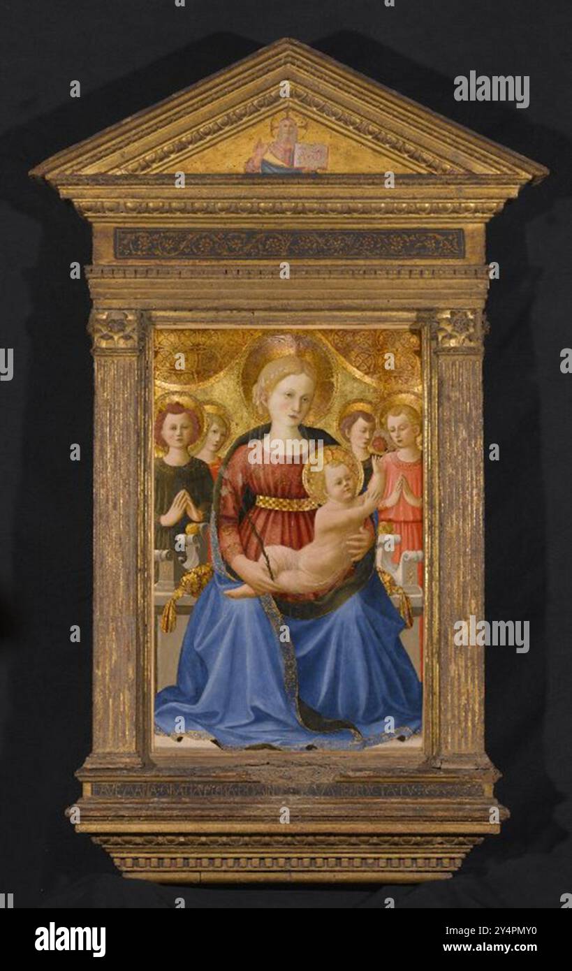 Virgin and Child with Four Angels and the Redeemer painting by Zanobi Strozzi Stock Photo - Alamy