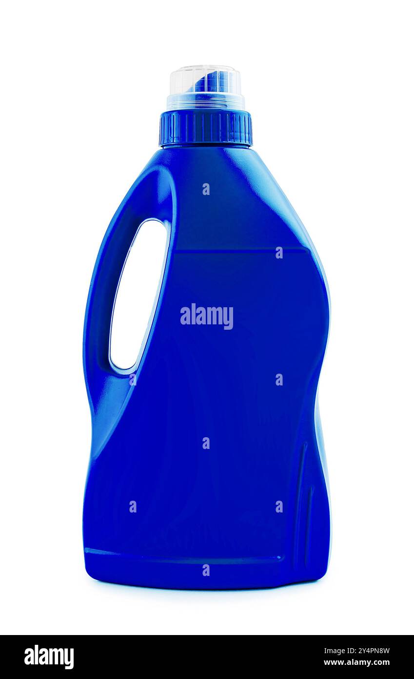 blue plastic bottle for detergent isolated Stock Photo - Alamy