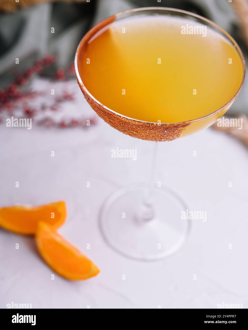 Glass of sidecar orange cocktail closeup Stock Photo - Alamy
