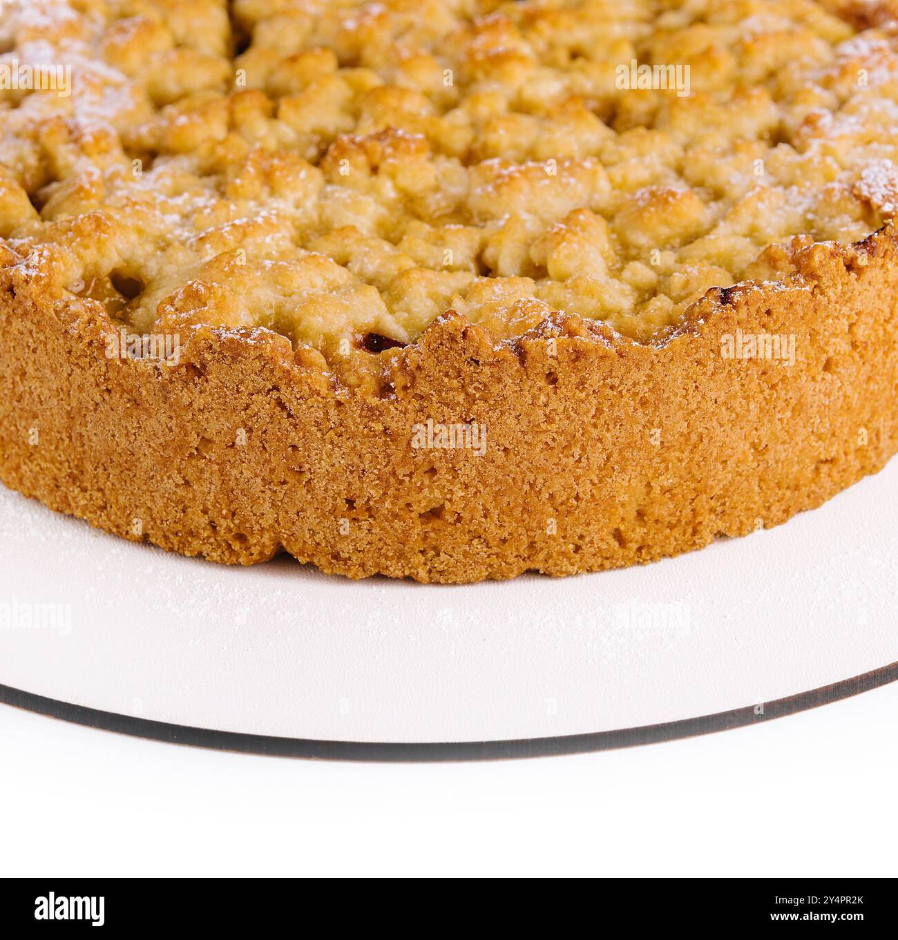 Homemade grated cake tart with lemon curd Stock Photo - Alamy