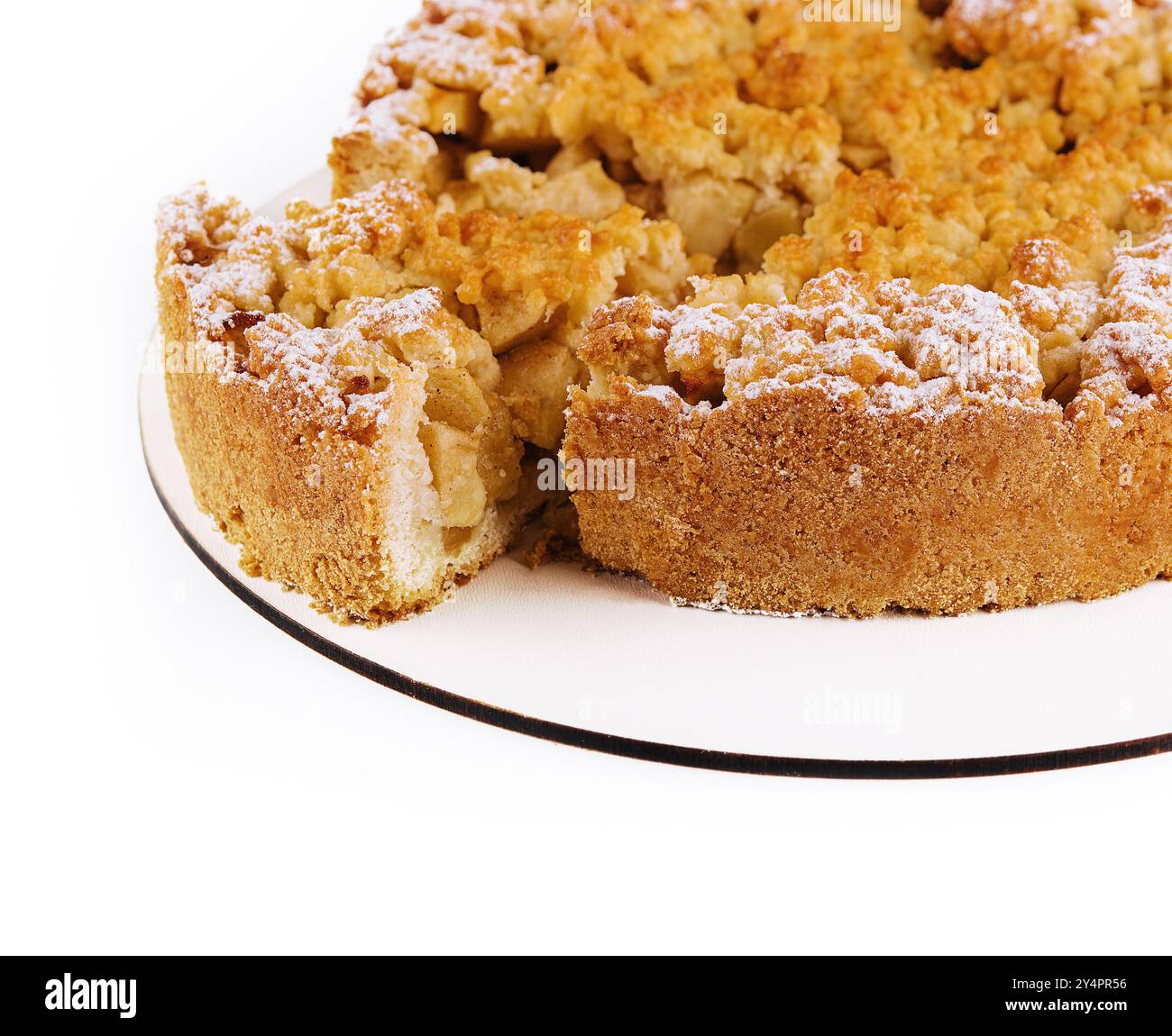 Homemade grated cake tart with lemon curd Stock Photo - Alamy