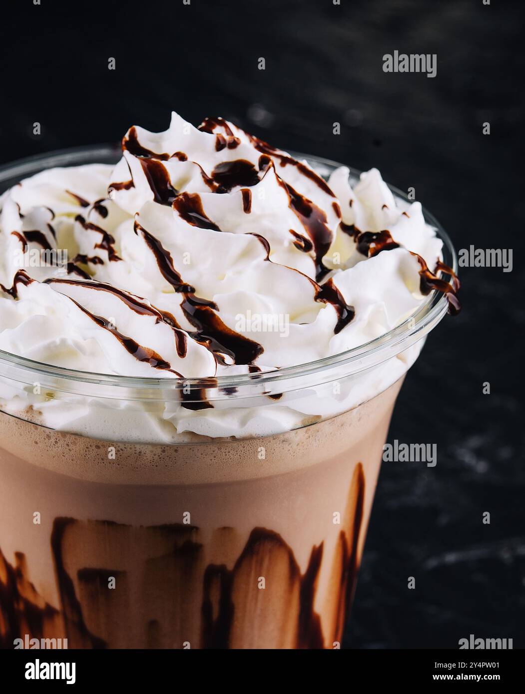 Cold Frappe Coffee with whipped cream Stock Photo - Alamy