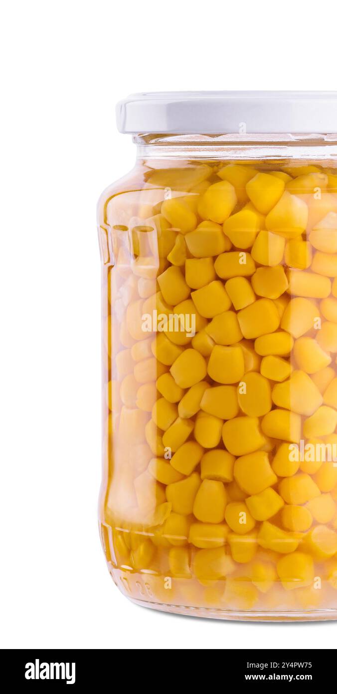 Organic corn in a mason jar isolated Stock Photo - Alamy