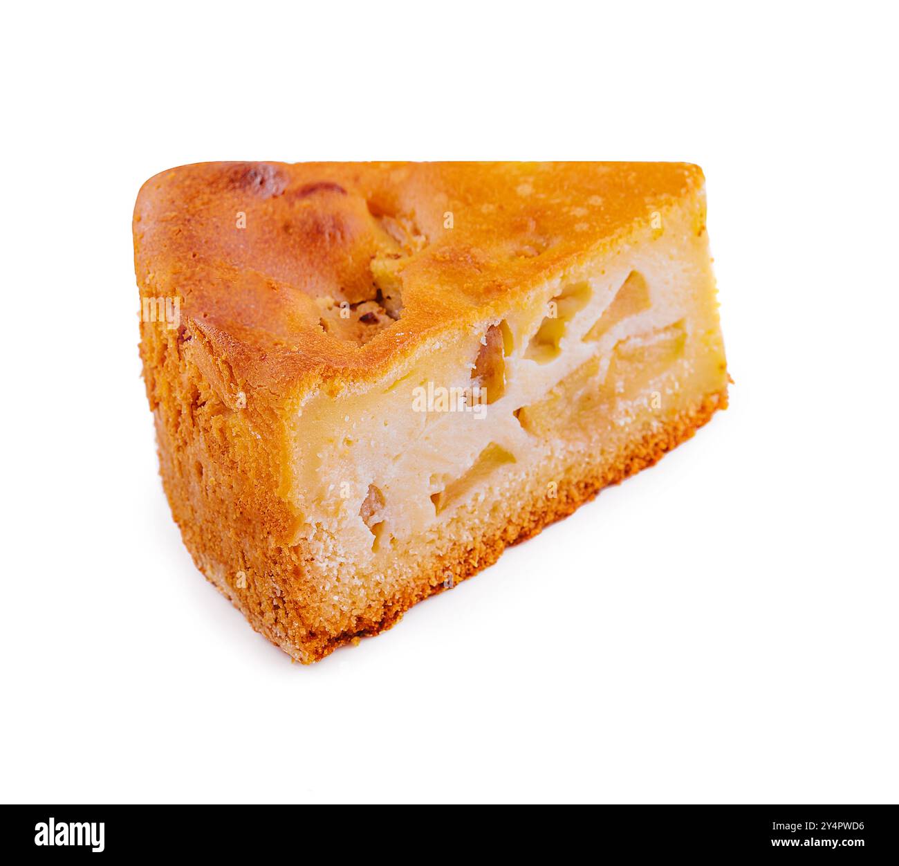 Clasic sponge cake with apples isolated Stock Photo - Alamy