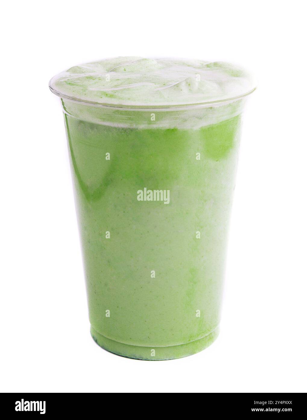 matcha coffee in a plastic cup Stock Photo - Alamy
