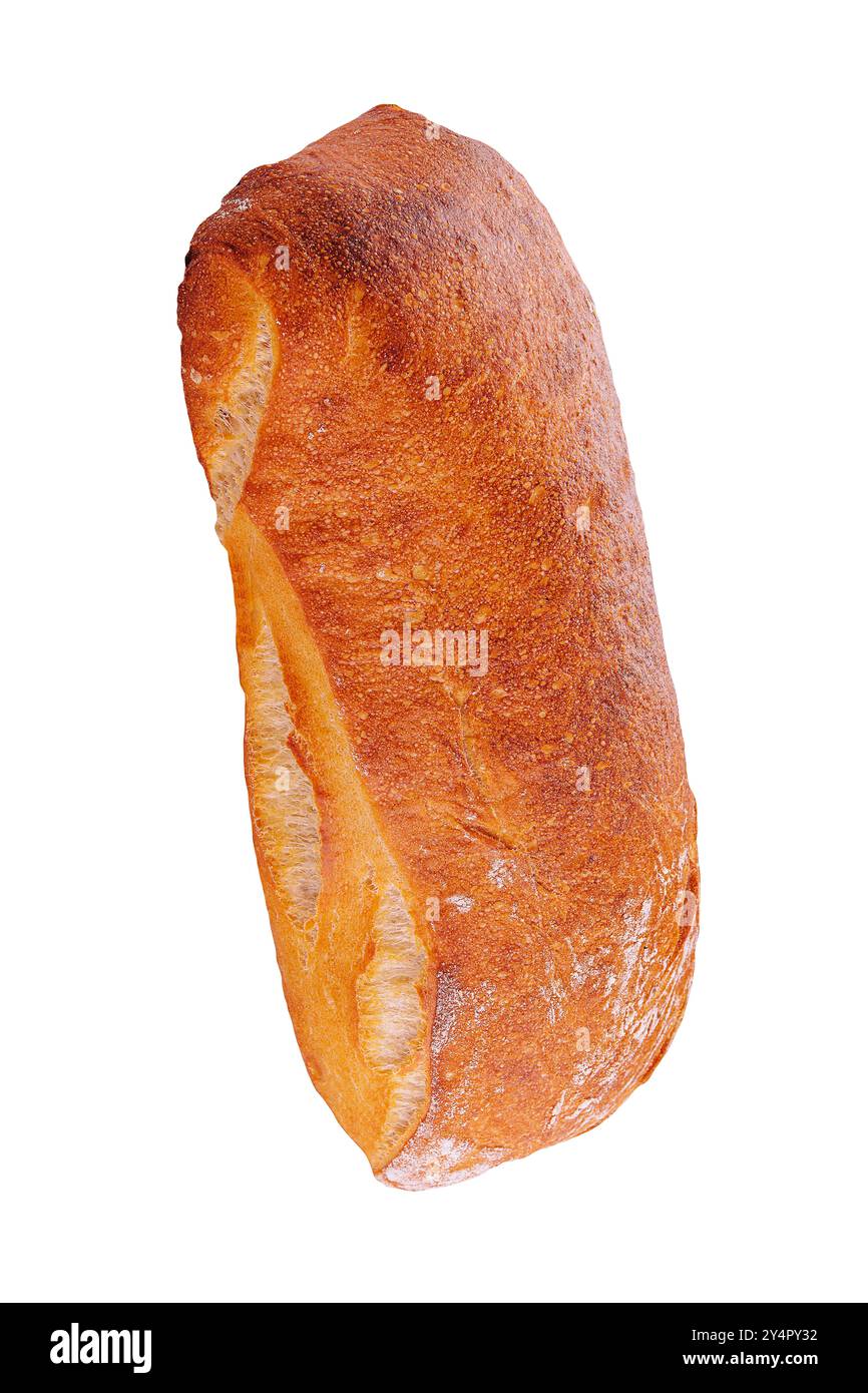 Tasty crunchy crust bread isolated on white Stock Photo - Alamy