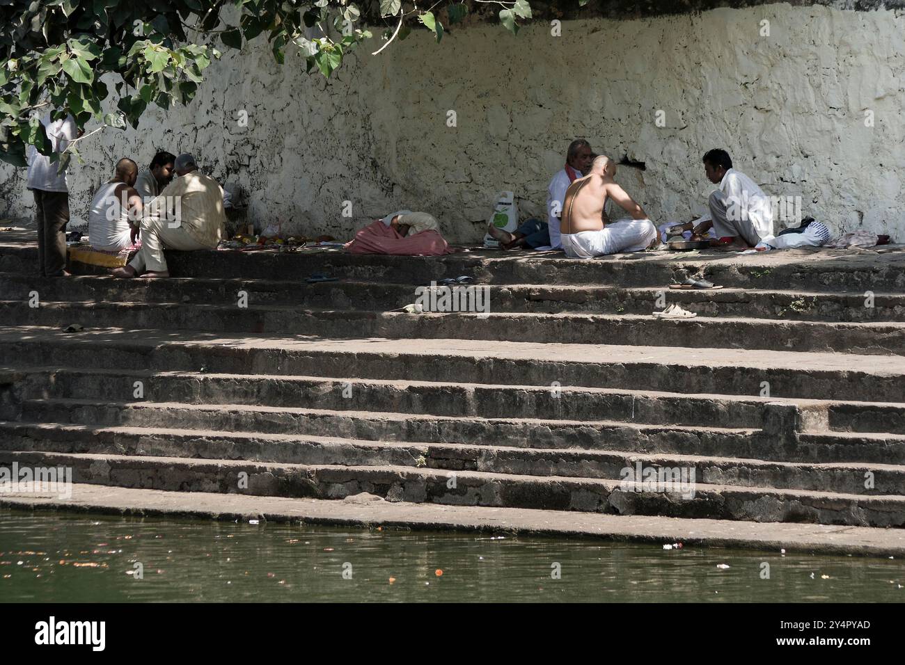 Banganga, Maharashtra / India - February 24, 2007: Groups of people are ...