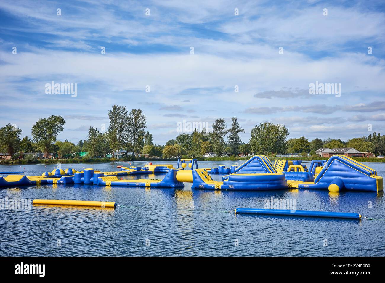 Aquapark in the lake at Billing aquadrome leisure centre and park ...