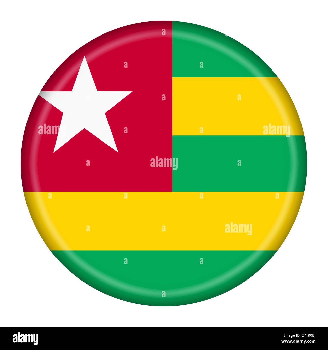A Togo flag button illustration with clipping path Stock Photo - Alamy