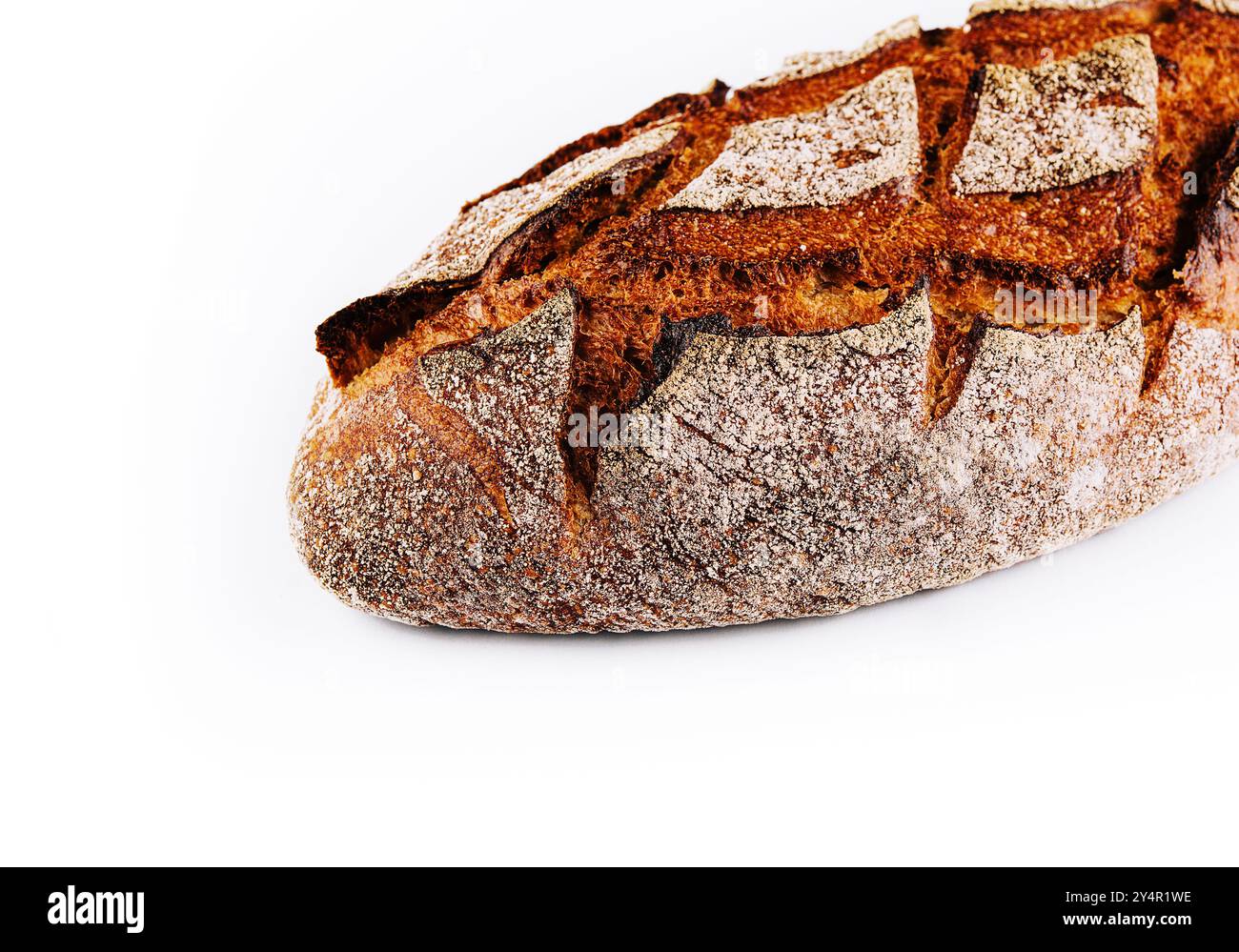 Traditional round rye bread isolated on white background Stock Photo ...