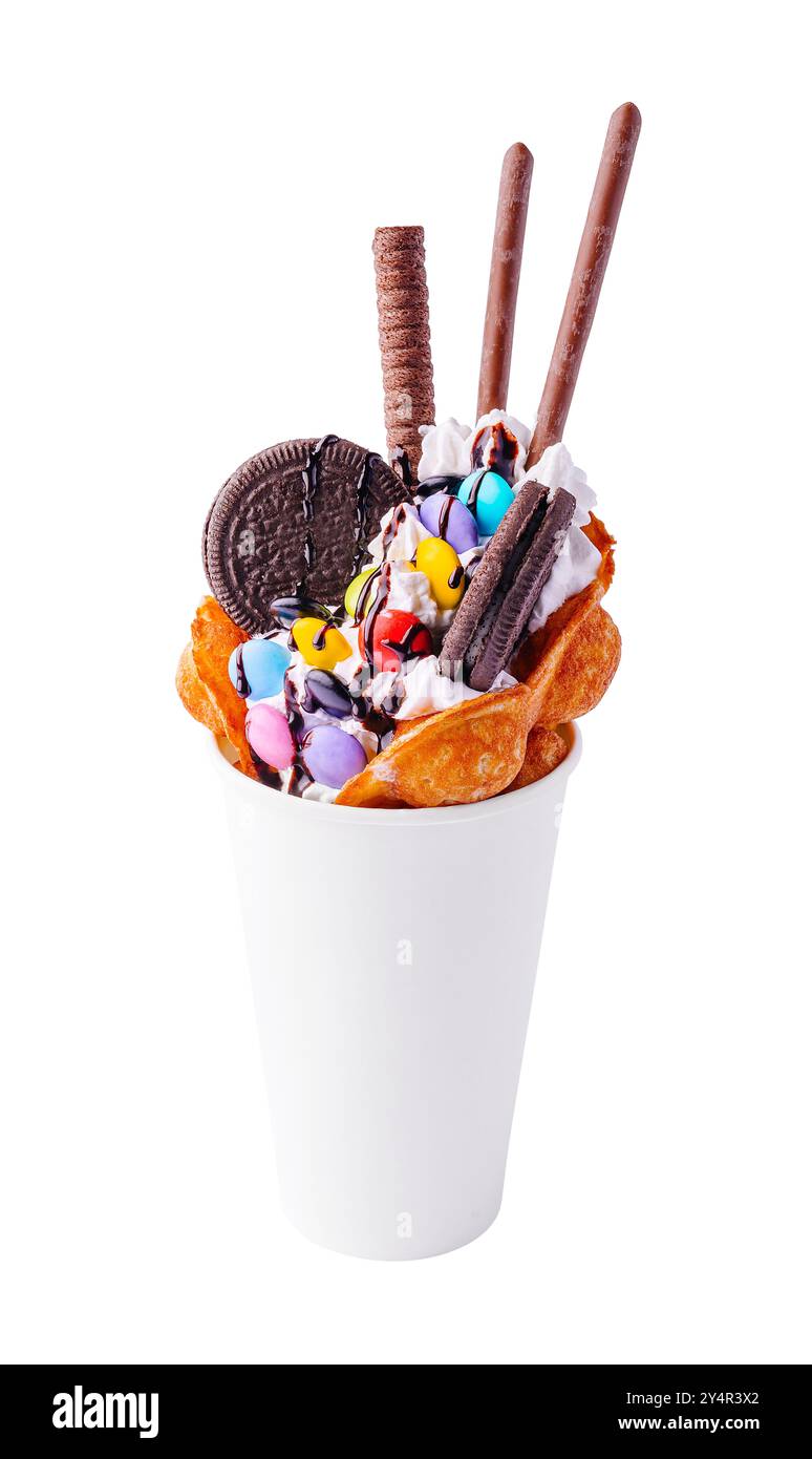 belgian waffle with mm's and oreo cookies Stock Photo - Alamy